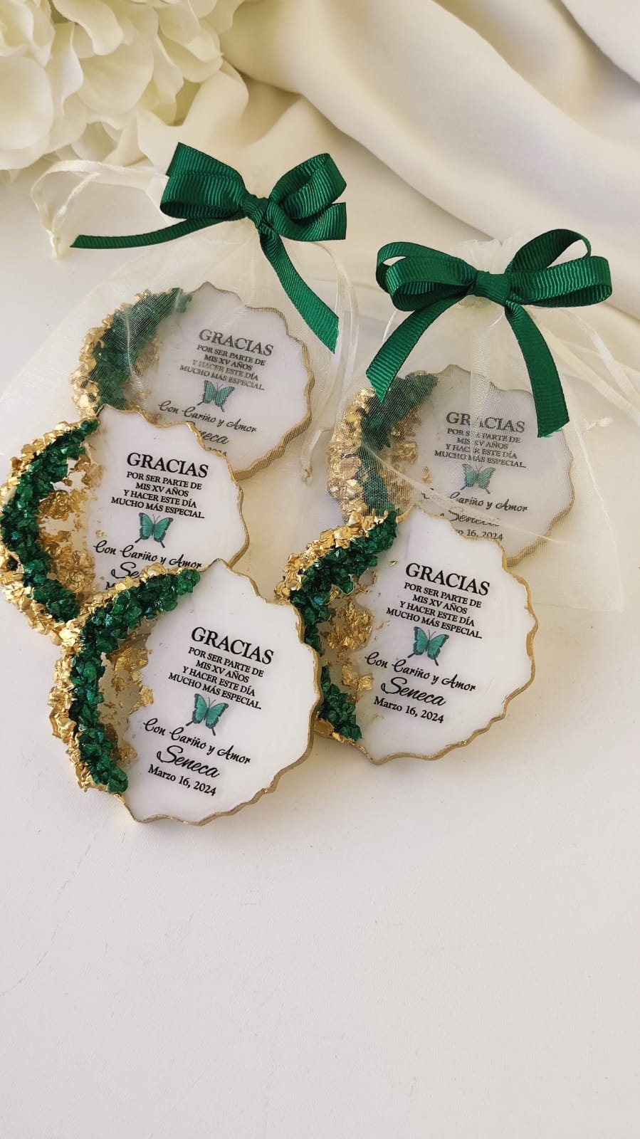 Emerald Green Butterfly Party Favors, Sweet 16 Epoxy Magnet ...
