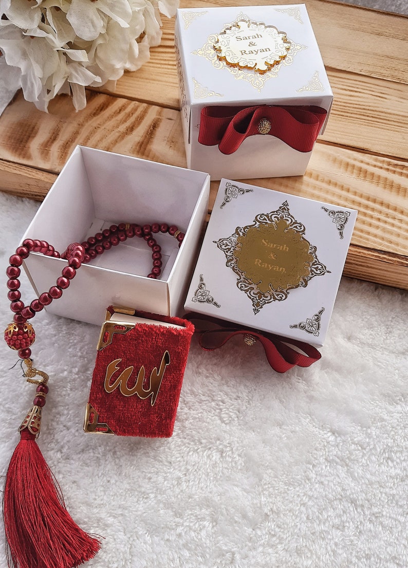 Red Quran Boxeid Giftİslamic Weddingmüslim Mini Quran Book - Etsy