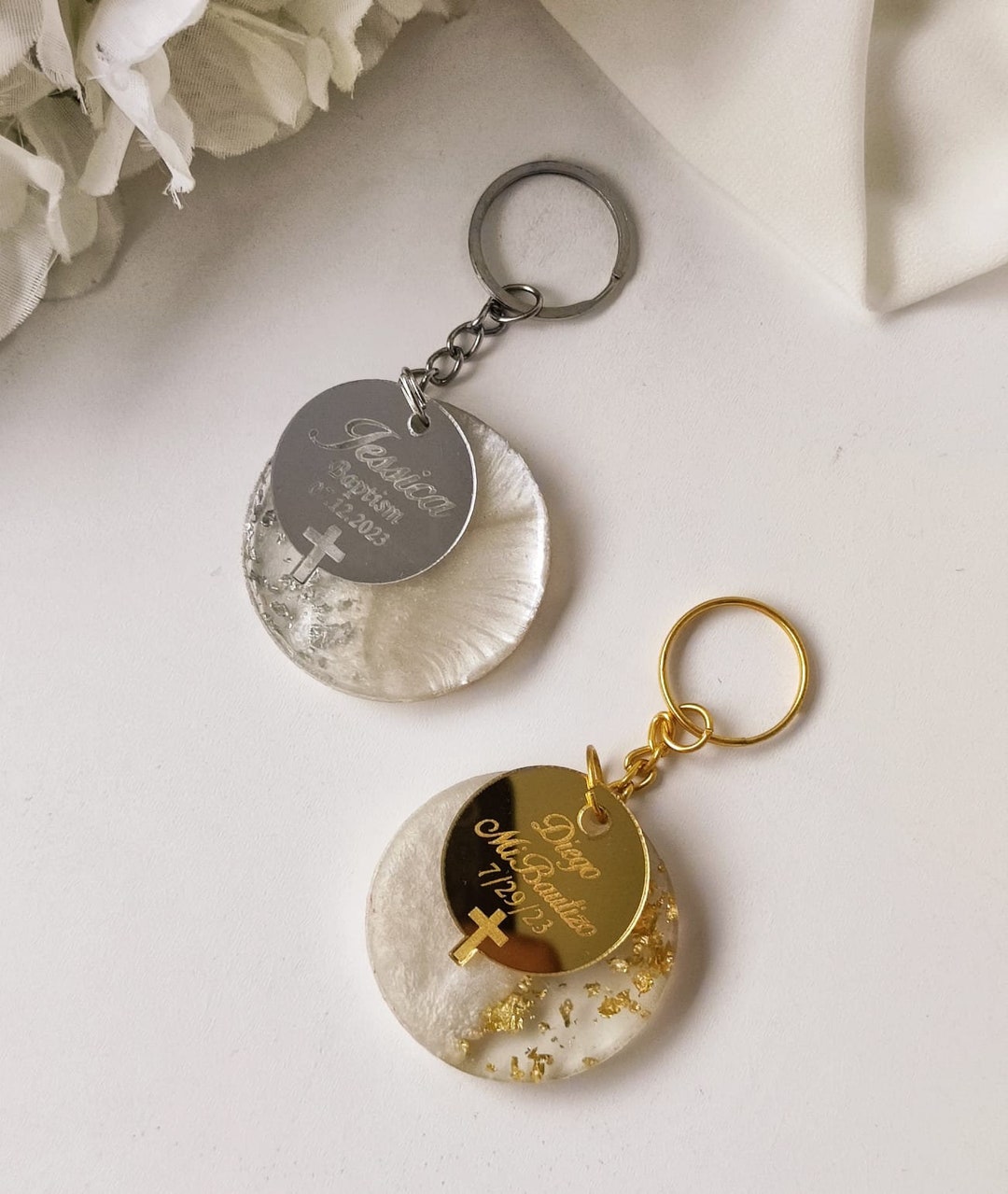 Custom Baptism Keychain Favors,first Communion Gifts,cross Plexiglass ...