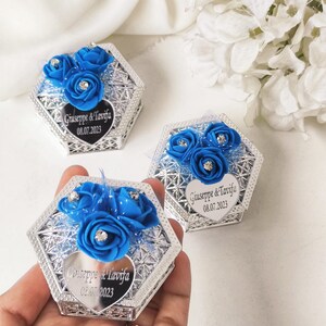 Royal Blue Candy Box,sİlver Color Plastic Chocolate Box,royal Blue ...