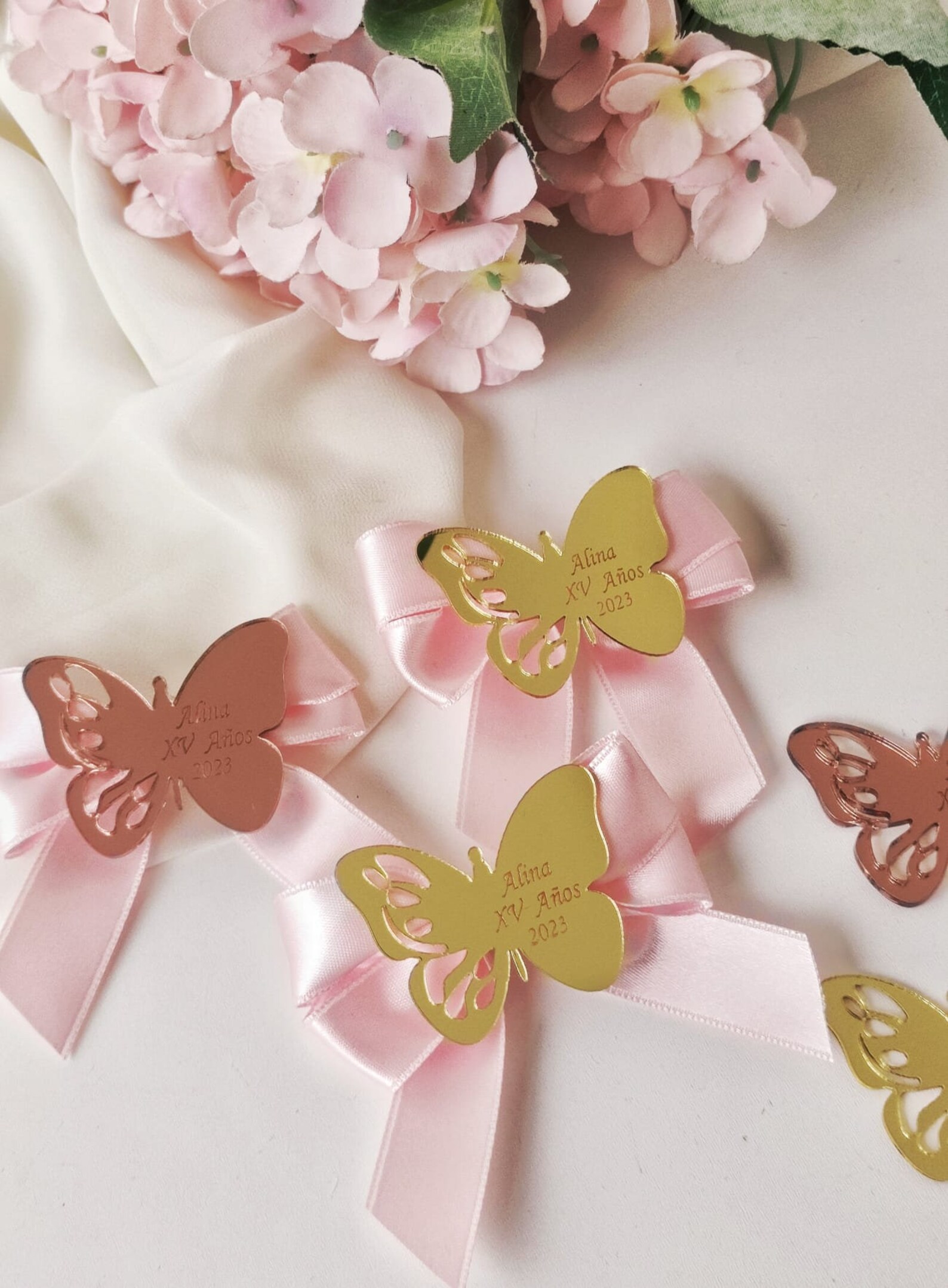 Personalized Butterfly Acrylic Mirror Tag, Custom Butterfly Name Tag ...