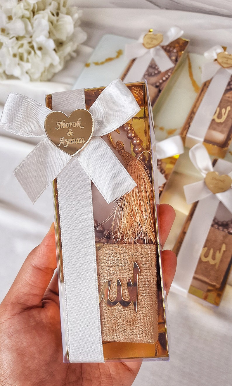 Islamic Wedding Favor Box, Quran, Tasbih Rosary, Personalized - Etsy