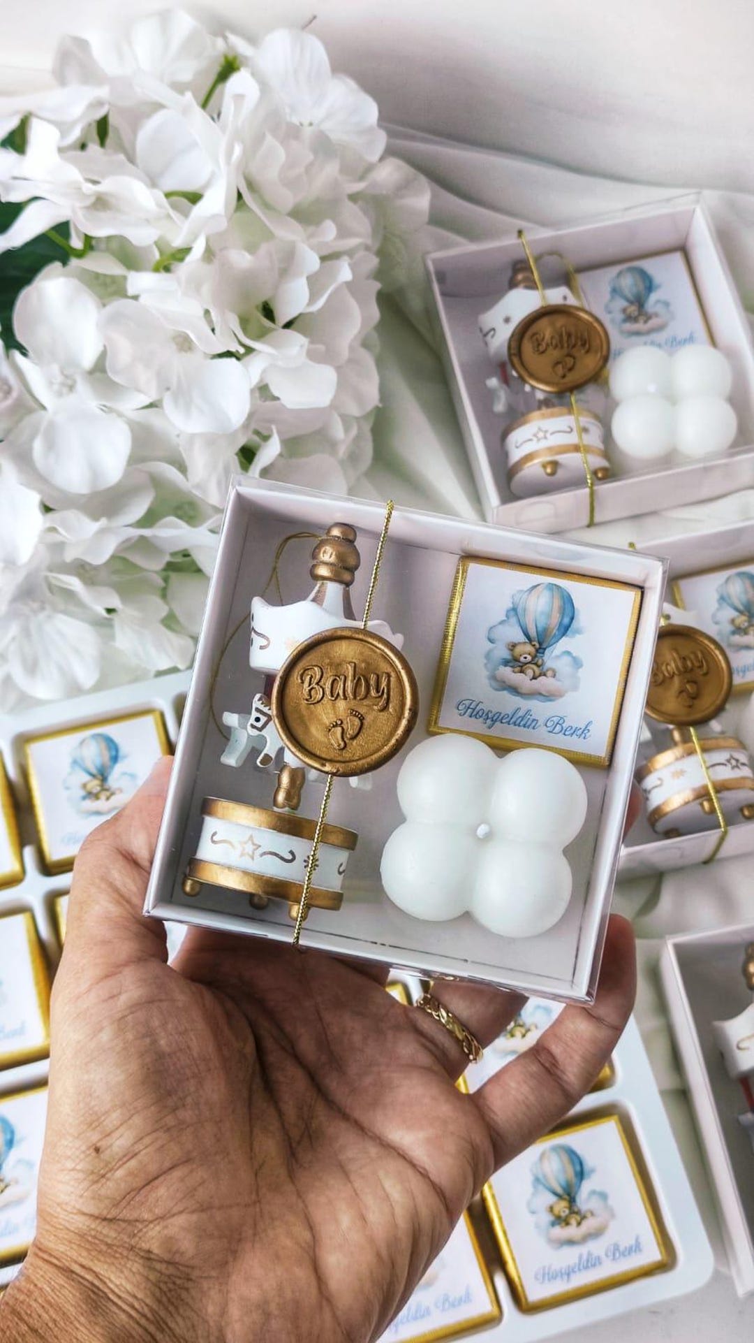 New Born Carousel Party Favor, Miniature Wooden Carousel Gifts Box ...