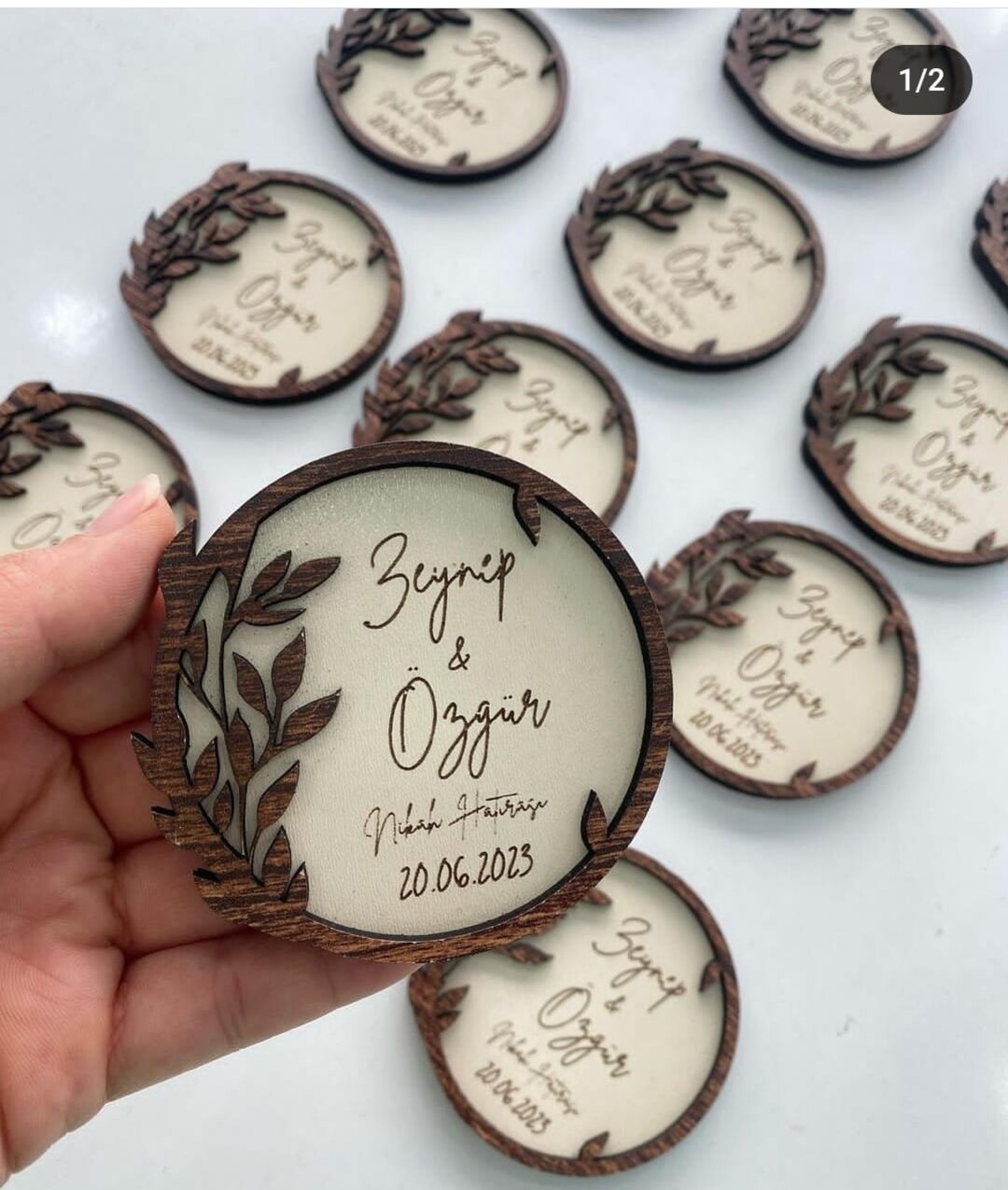 Wooden Save the Date Magnet, Rustic Wedding Magnet, Bohomian Wedding ...