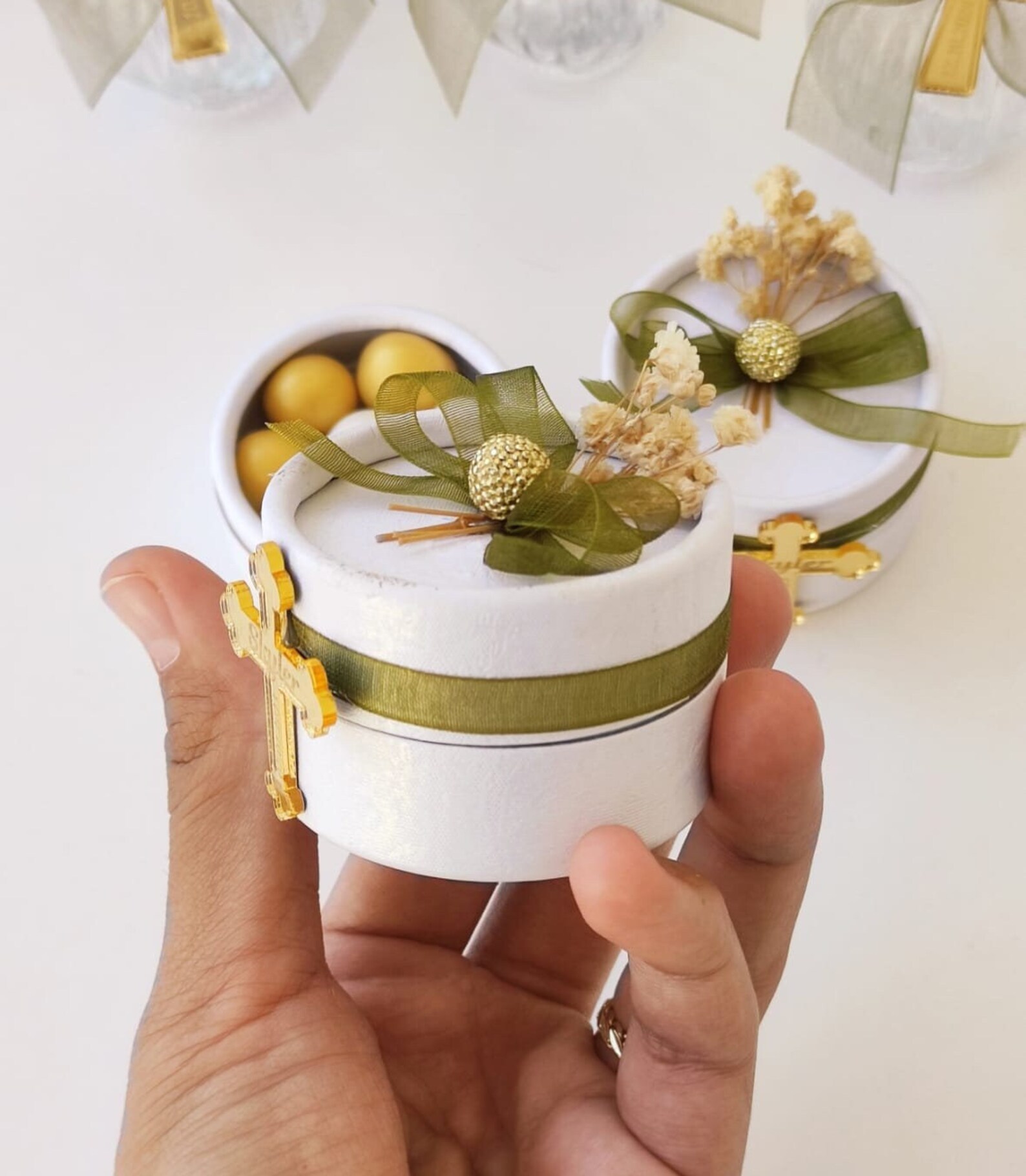Boho Christening Chocolate Box, Candy Favors, Baptism Favor for Guests ...