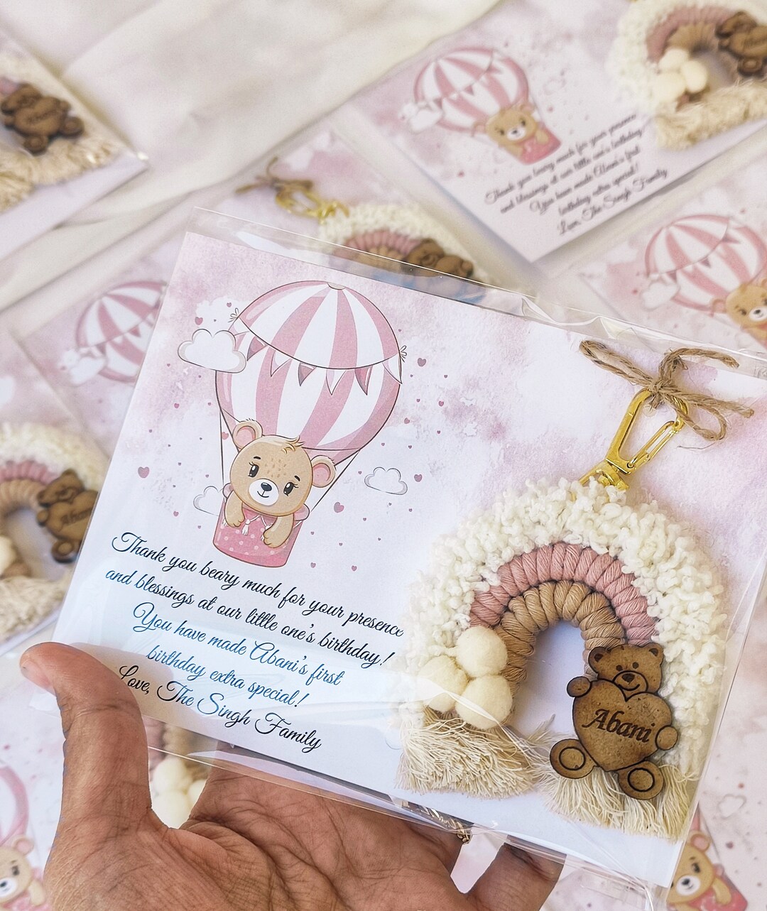 Custom Macrame Teddy Bear Baby Shower Favors,teddy Bear Magnet Gift ...