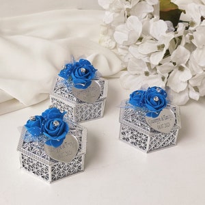 Royal Blue Candy Box,sİlver Color Plastic Chocolate Box,royal Blue ...