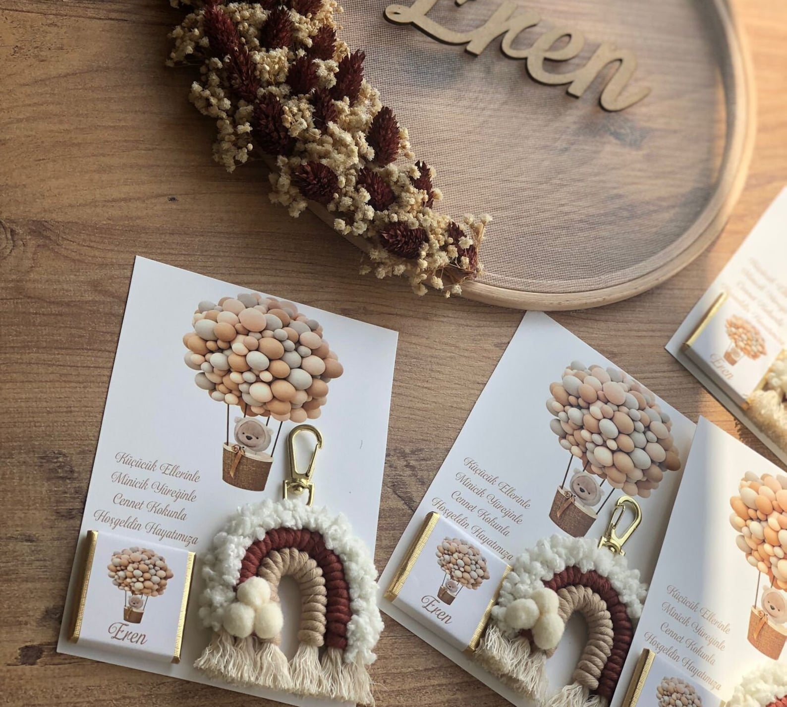 20 Pcs Personalized Teddy Bear Party Favors,macrame Keychain Gifts ...