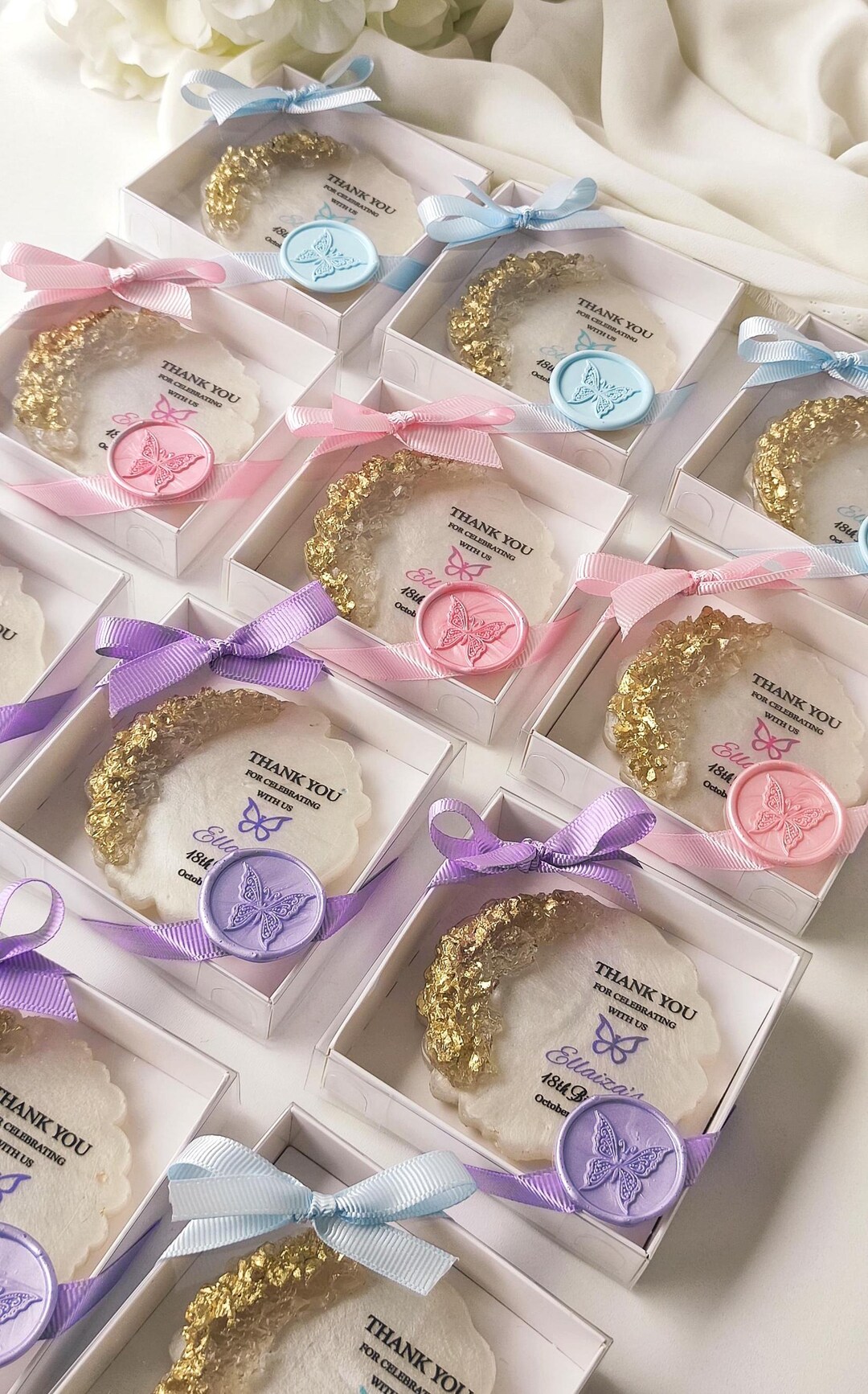 Custom Mis Quince Magnet Favors, Sweet 16 Favors, Butterfly Party Favor ...