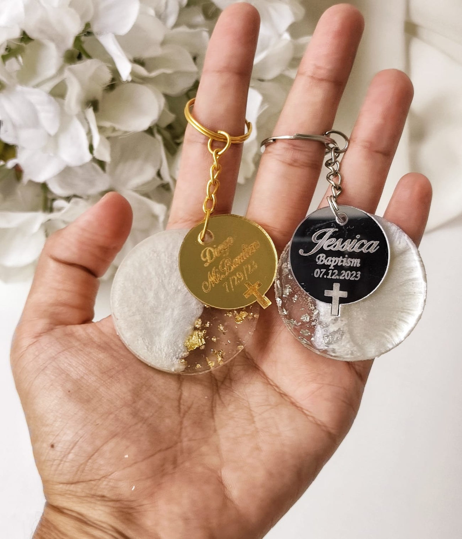 Custom Baptism Keychain Favors,first Communion Gifts,cross Plexiglass ...