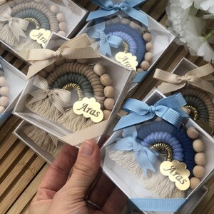 Rustic Baby Shower Macrame Favors, Baby Boy and Girl Favors, Custom ...