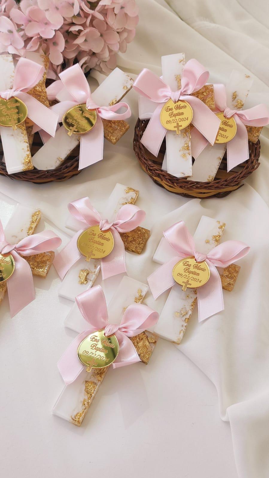Personalized Baptism Magnet Favors,baby Girl Baptism Gifts,resin Cross ...