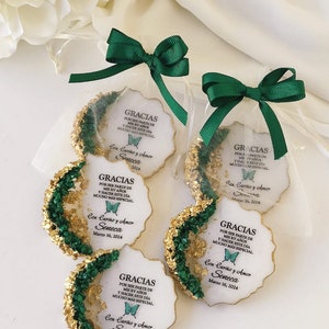 Emerald Green Quinceanera Butterfly Party Favors, Sweet 16 Gifts, Mis ...