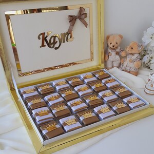 Baby Shower Party Favor Box,prince Crown Tag,chocolate Box Favors ...