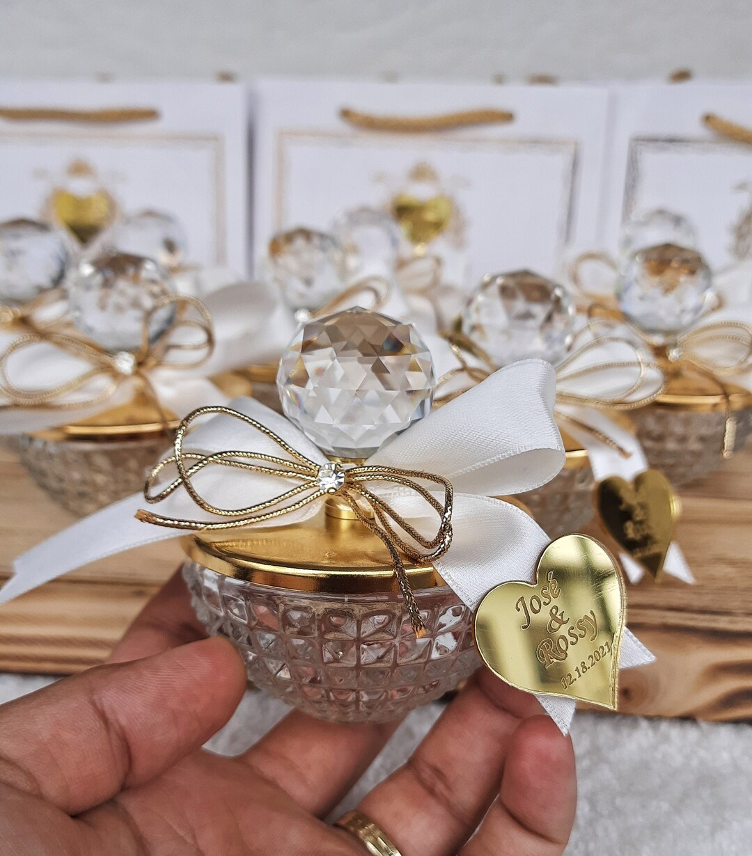 Personalized Wedding Favors for Guests, Crystal Glass Turkish Delight ...