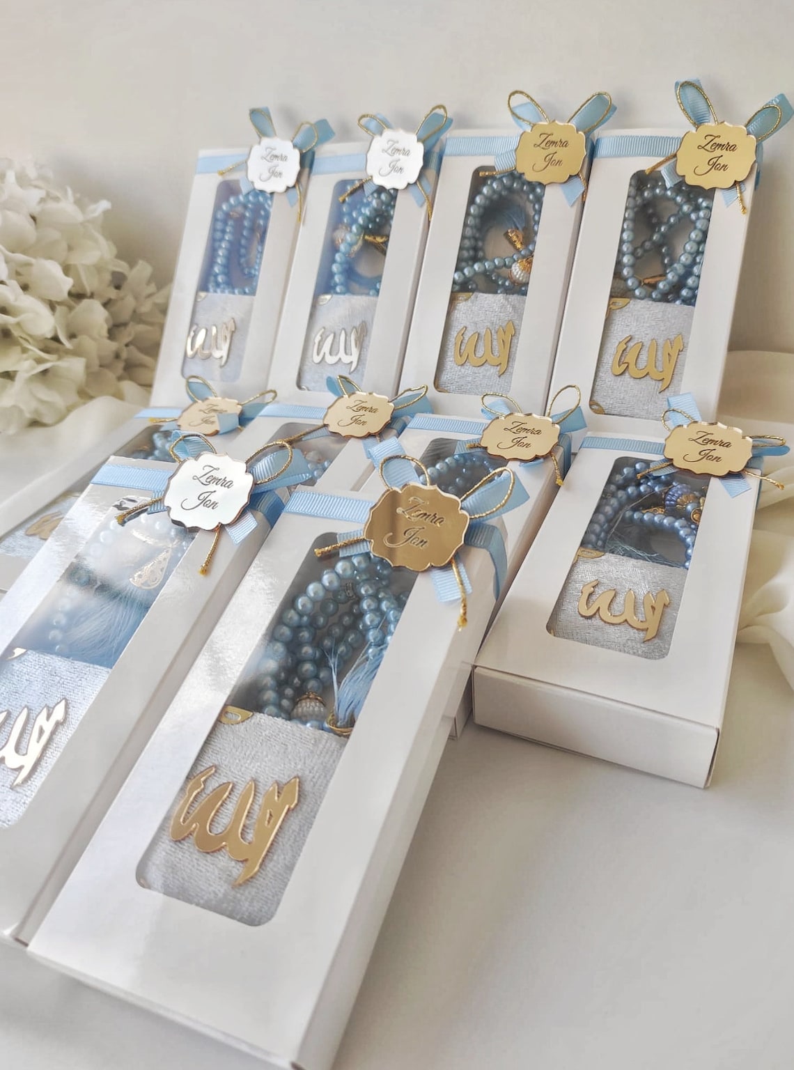 Personalized Quran Tasbeeh Box Favorslight Blue Pearl Bead - Etsy UK