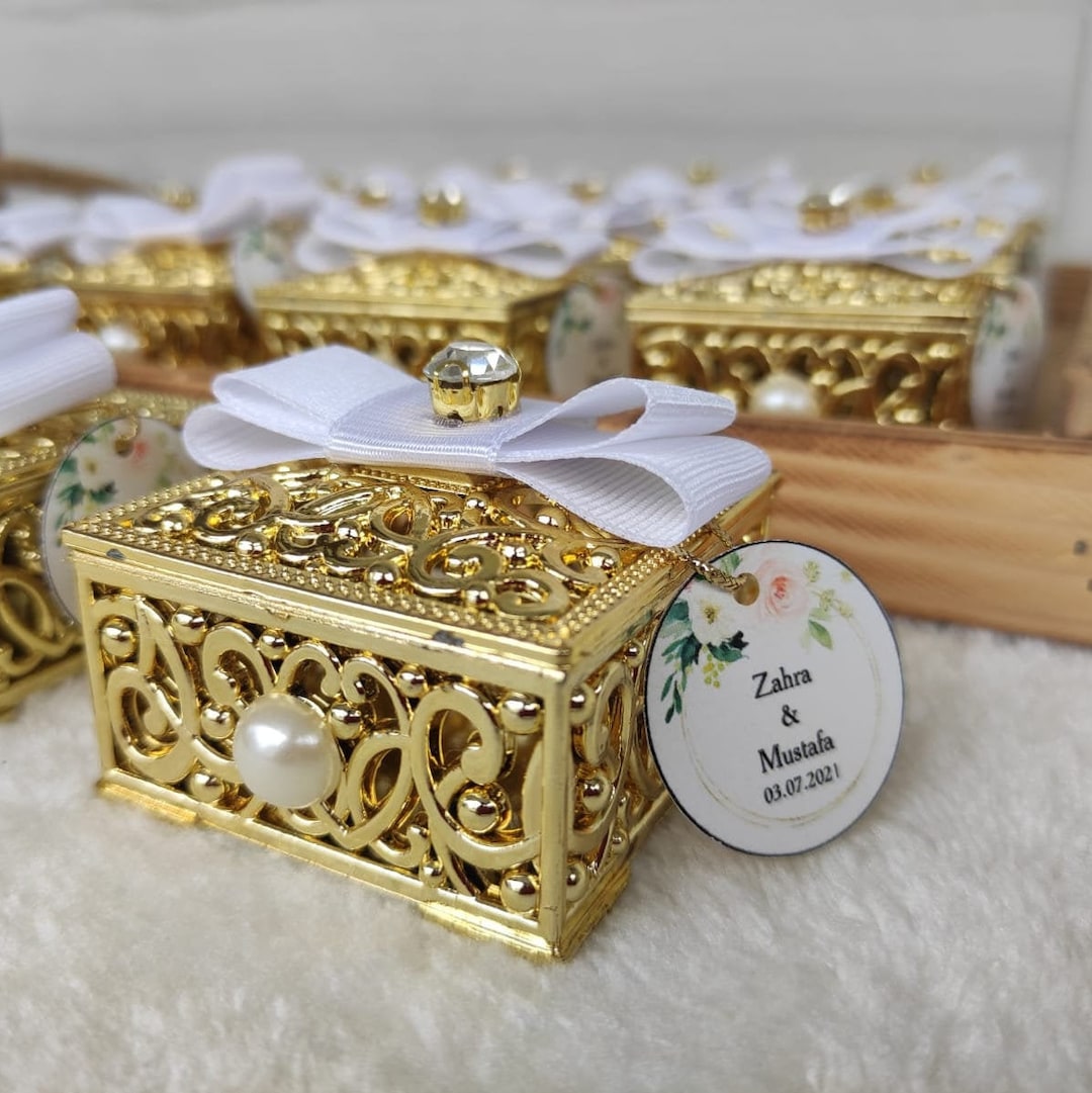Personalized Gold Candy Box: Wedding, Engagement, Shower Favors - Etsy