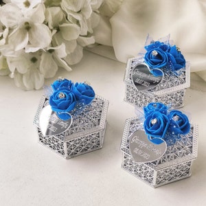 Royal Blue Candy Box,sİlver Color Plastic Chocolate Box,royal Blue ...