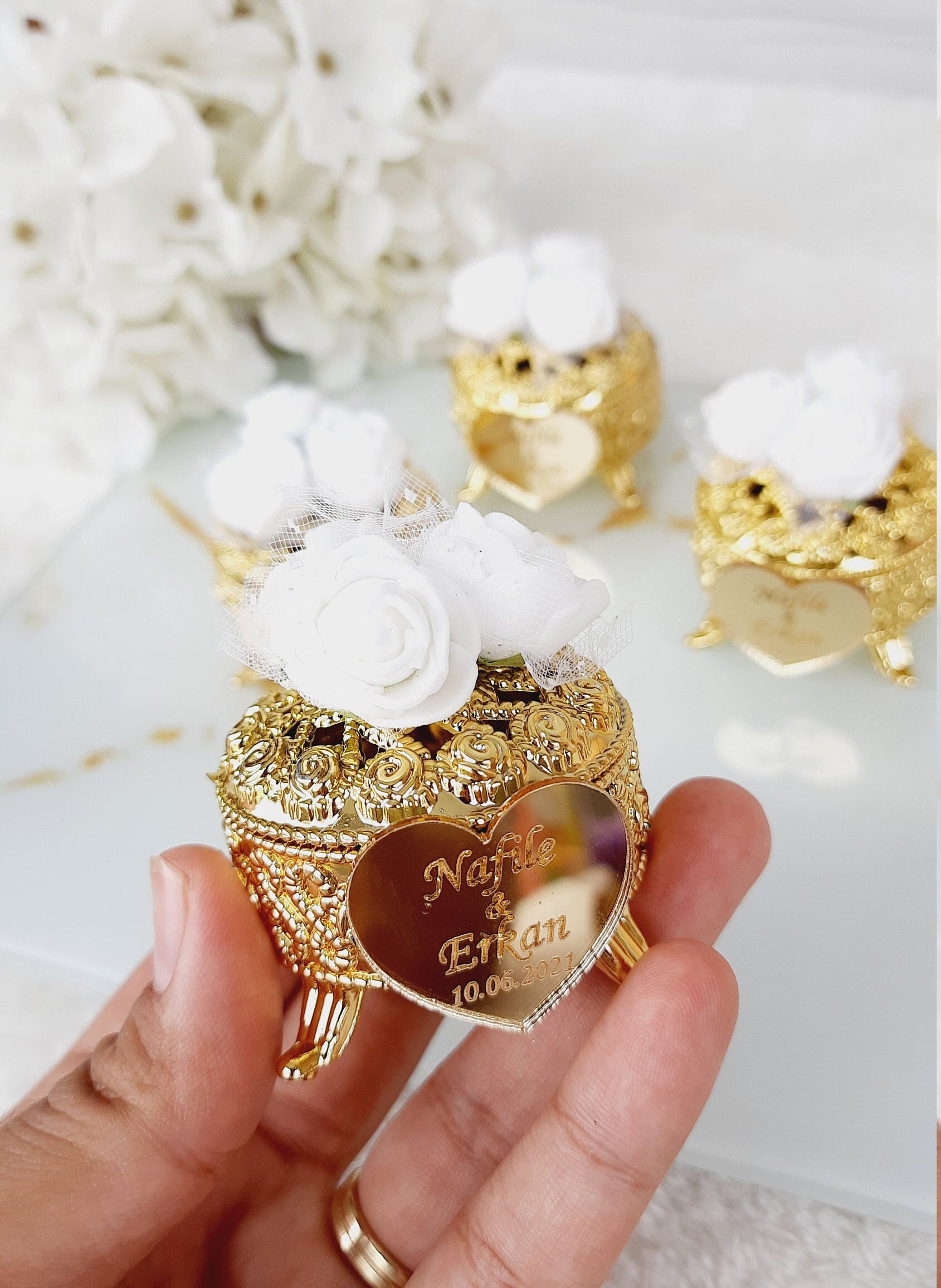 Wedding Cady Box,gold Colored Small Plastic Box,customized Candy Box ...