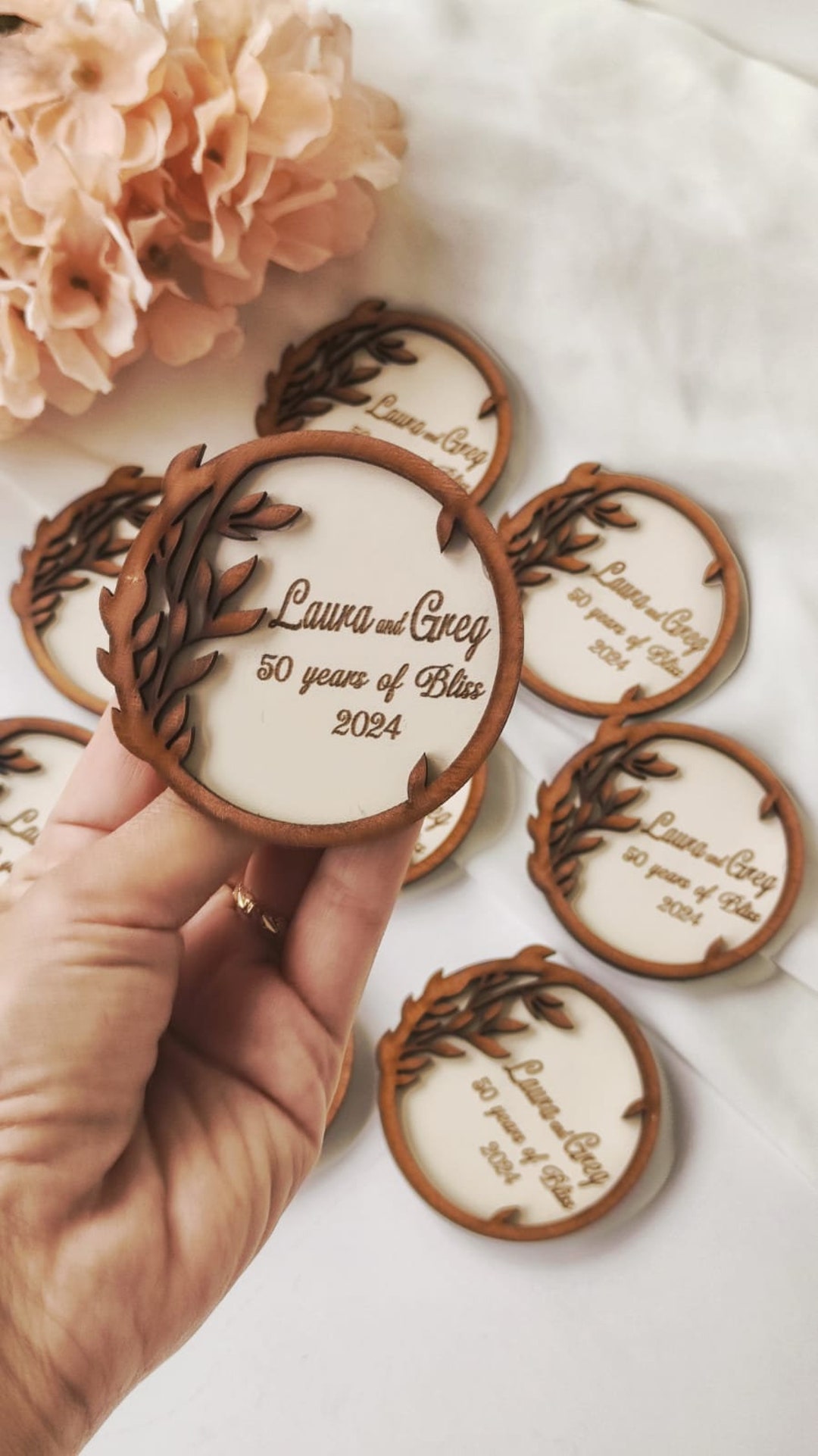 Wooden Save the Date Magnet, Rustic Wedding Magnet, Bohomian Wedding ...