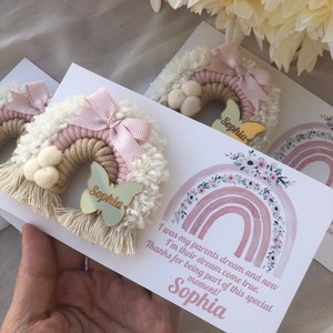 20 Pcs Baby Shower Rainbow Macrame Magnet, Baby Girl Keychain Gifts ...