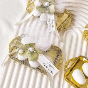 Special Wedding Favors in Personalized Mini Trays, Sage Green Wedding ...