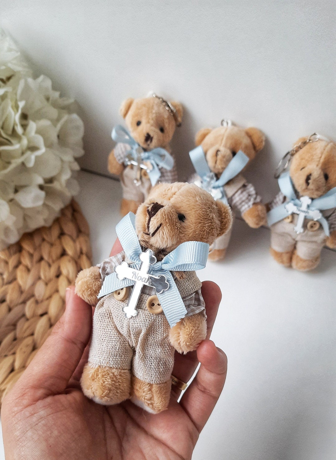 Custom Teddy Bear Favors: Baptism, Communion, Baby Shower Gifts - Etsy