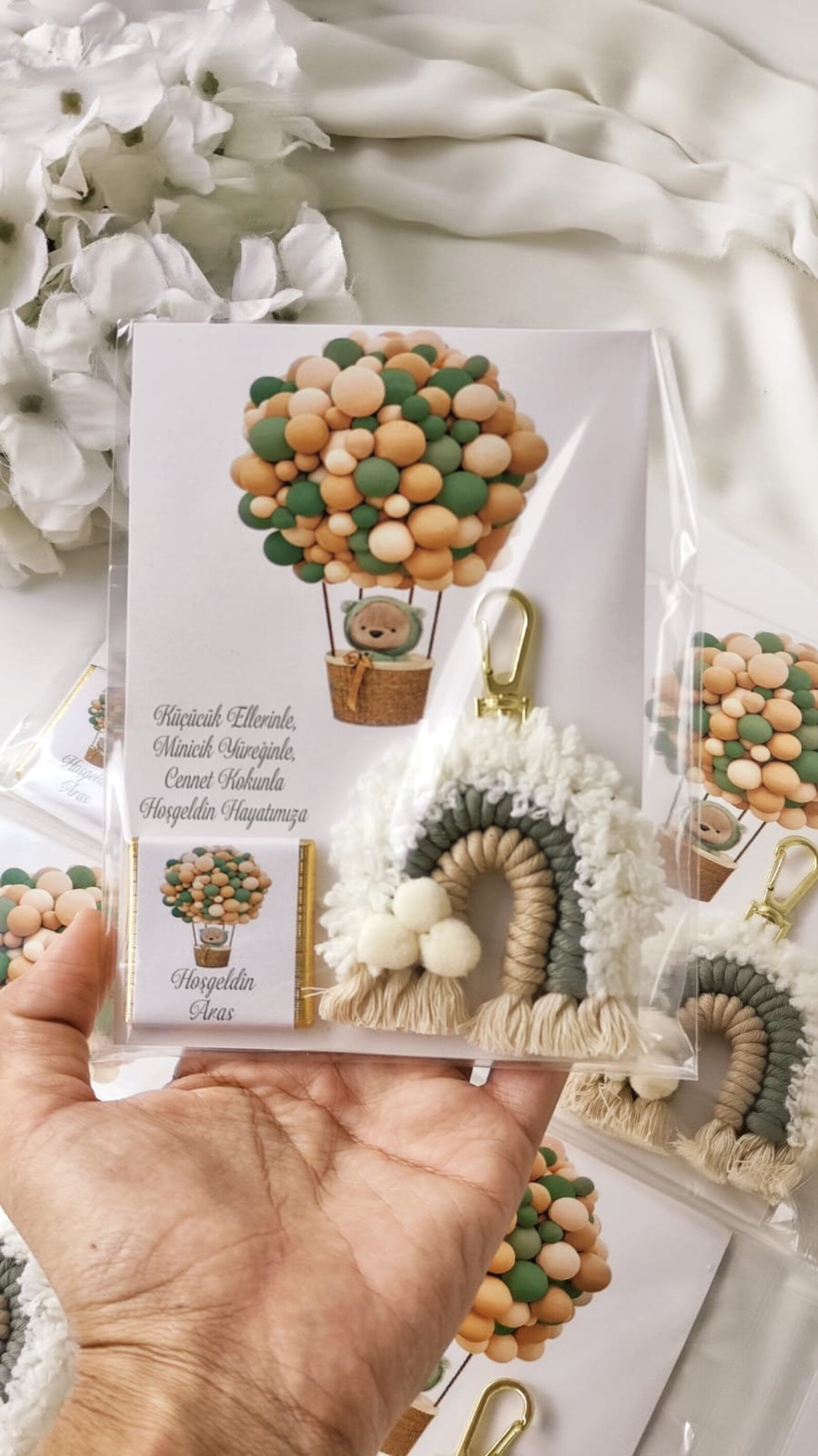 20 Pcs Personalized Teddy Bear Party Favors,macrame Keychain Gifts ...