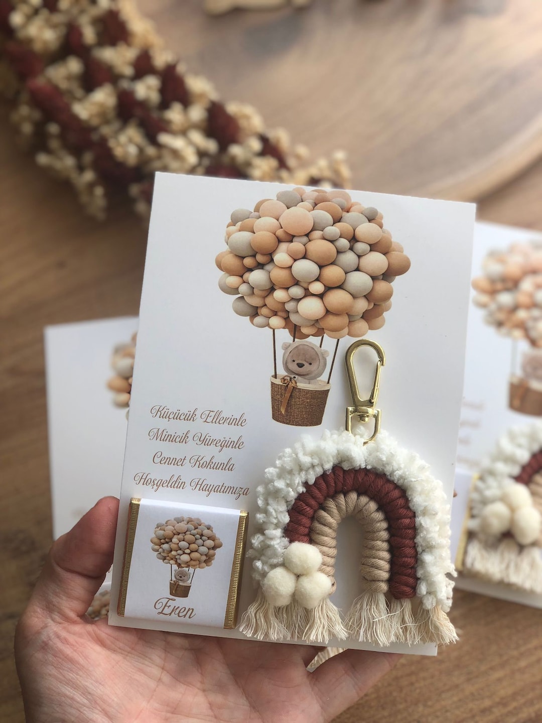 20 Pcs Personalized Teddy Bear Party Favors,macrame Keychain Gifts ...