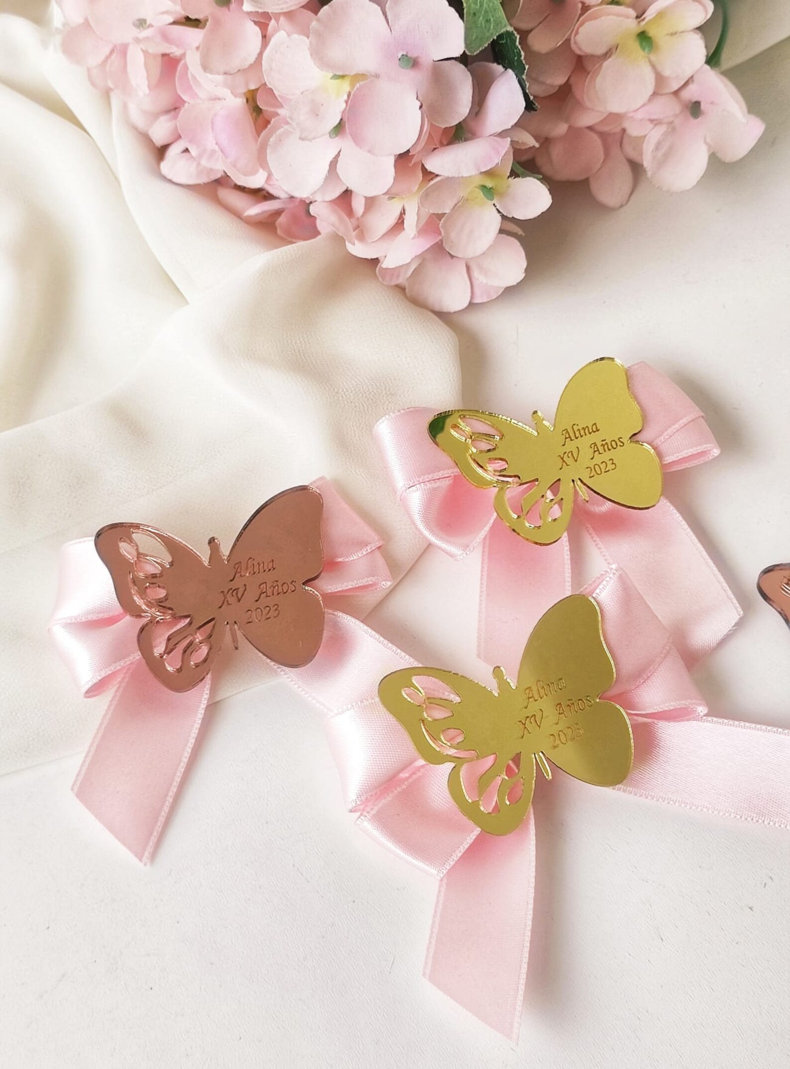 Personalized Butterfly Acrylic Mirror Tag, Custom Butterfly Name Tag ...