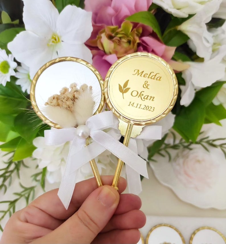 Personalized Mirror Wedding Favors: Custom Engagement Gifts - Etsy