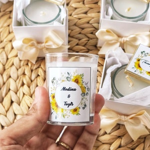 Autumn Wedding Favors, Sunflower Candle Favors, Sunflower Design ...