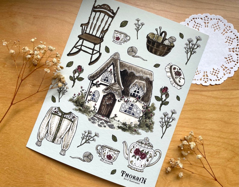 Cottagecore Art Print Cozy Cottage Wall Art Cottagecore - Etsy Canada