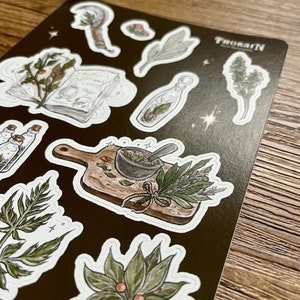 Green Witch Sticker Sheet | Witchy Herbalcore Sticker Set | Witchy ...