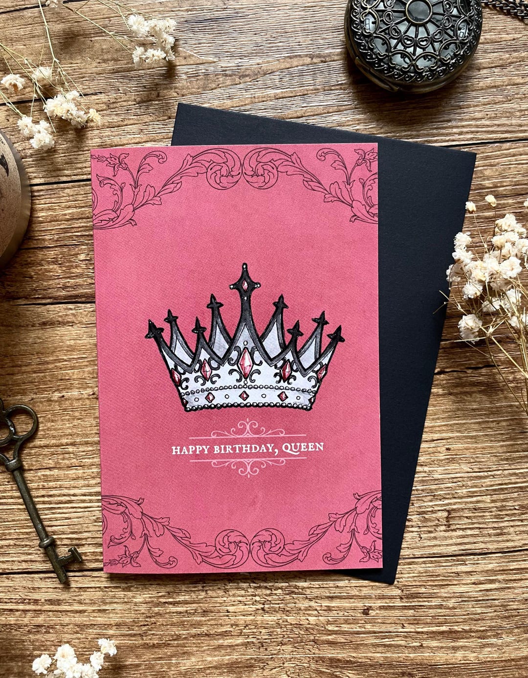 Dark Queen Birthday Card | Happy Birthday Queen Card | Elegant ...