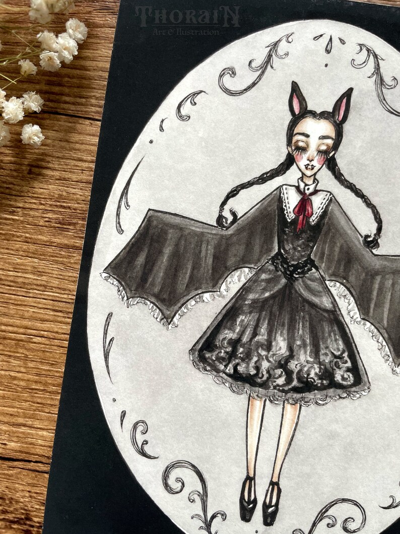 Ghoulish Girls Art Print Set Cute Spooky Halloween Wall - Etsy