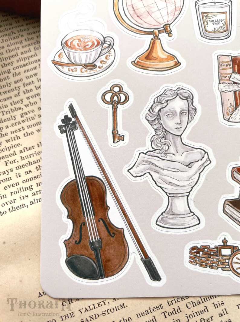 Light Academia Sticker Sheet Romantic Academia Journal | Etsy