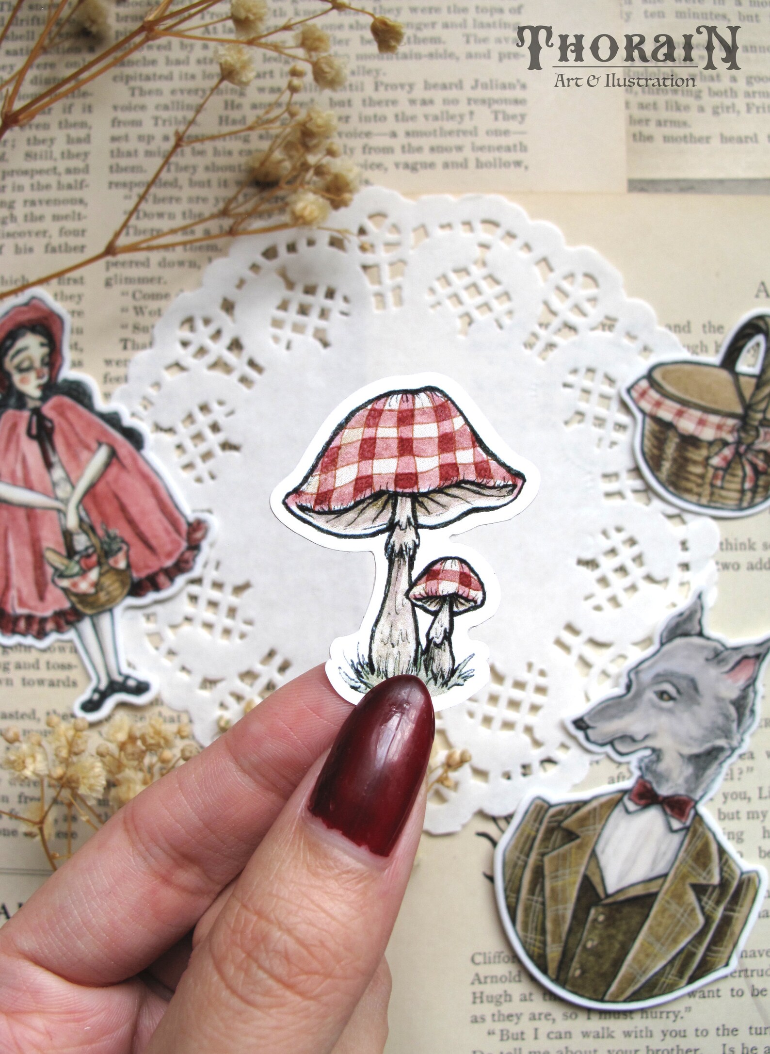 Red Riding Hood Sticker Set Fairytale Stickers Waterproof - Etsy Canada