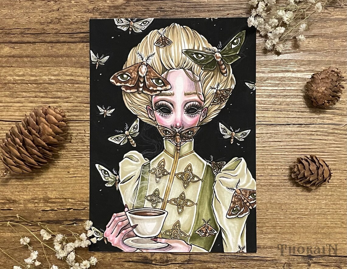 Gothic Victorian Lady Art Print Dark Wall Decor Witchy - Etsy