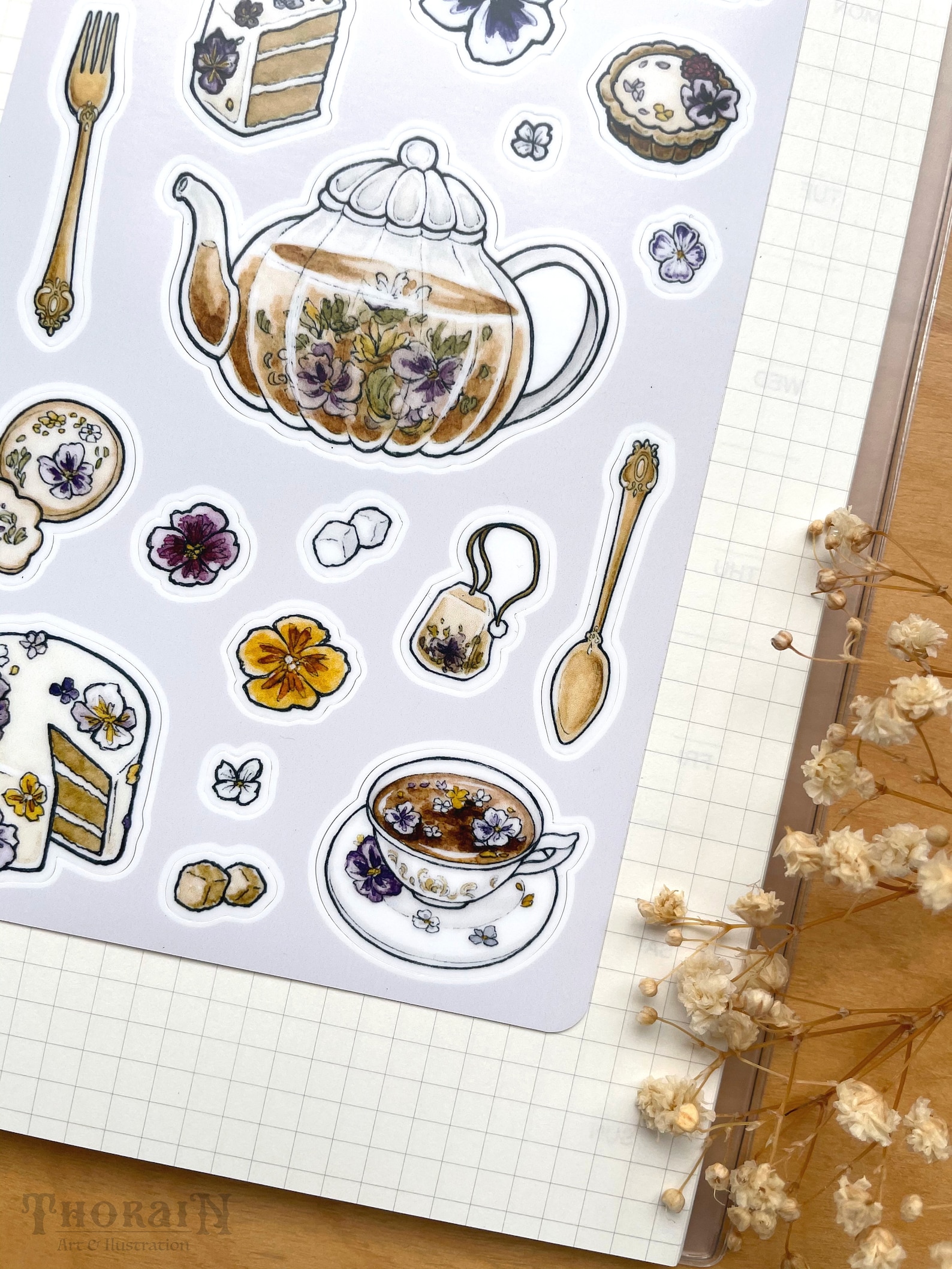Floral Tea Party Sticker Sheet Cozy Tea Sticker Set - Etsy Canada