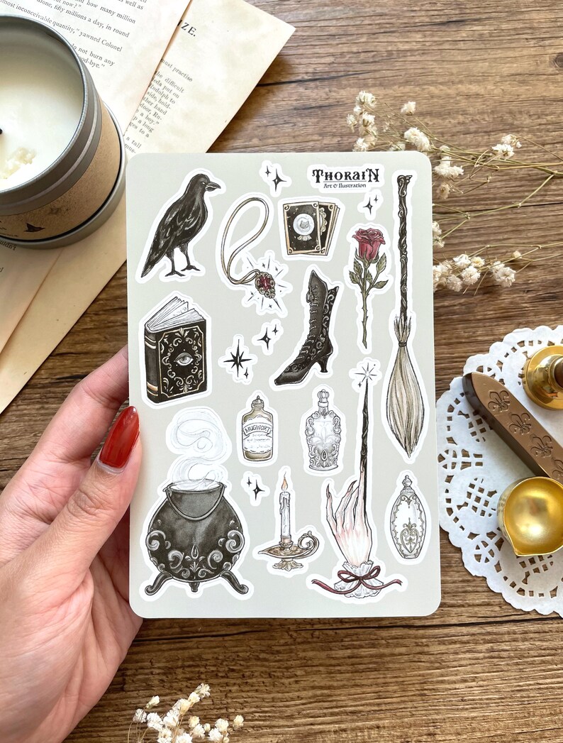 Witchy Aesthetic Sticker Bundle Victorian Witch Stickers - Etsy