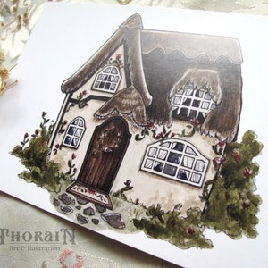 Cottage Postcard | Aesthetic Cottagecore Stationery | Watercolour ...