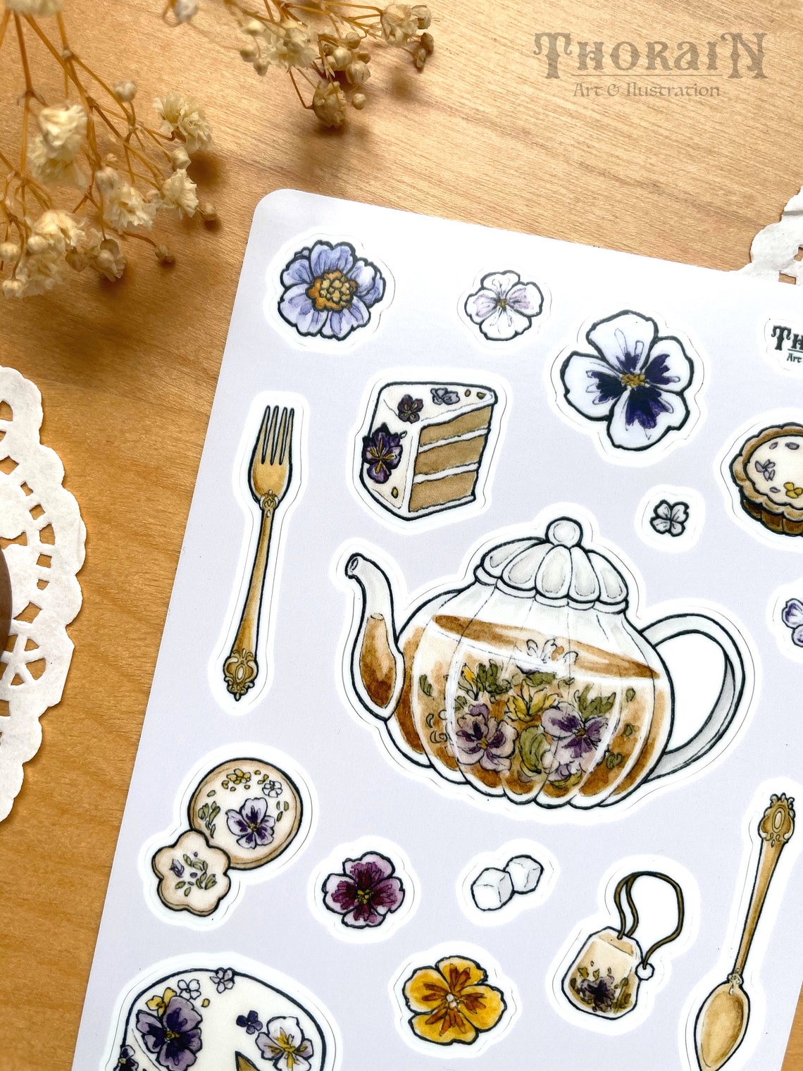 Floral Tea Party Sticker Sheet Cozy Tea Sticker Set - Etsy Canada