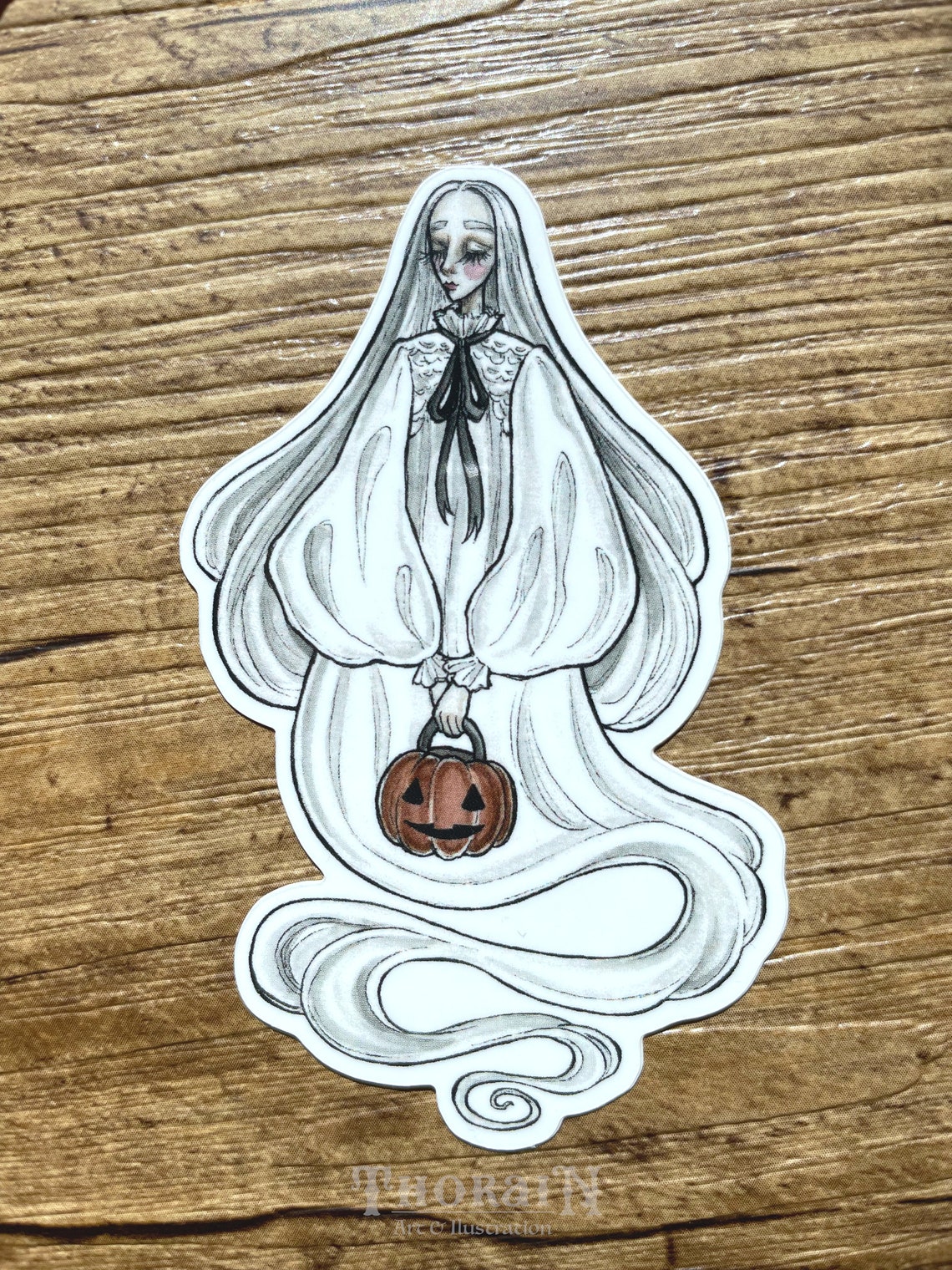 Ghost Girl Sticker Cute Spooky Halloween Vinyl Sticker - Etsy