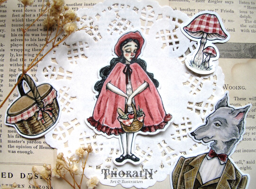 Little Red Riding Hood Sticker Waterproof Vinyl Fairytale - Etsy Canada