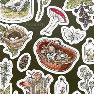 BUNDLE: Dark Cottagecore Sticker Sheets | Green Witch Journal Stickers ...