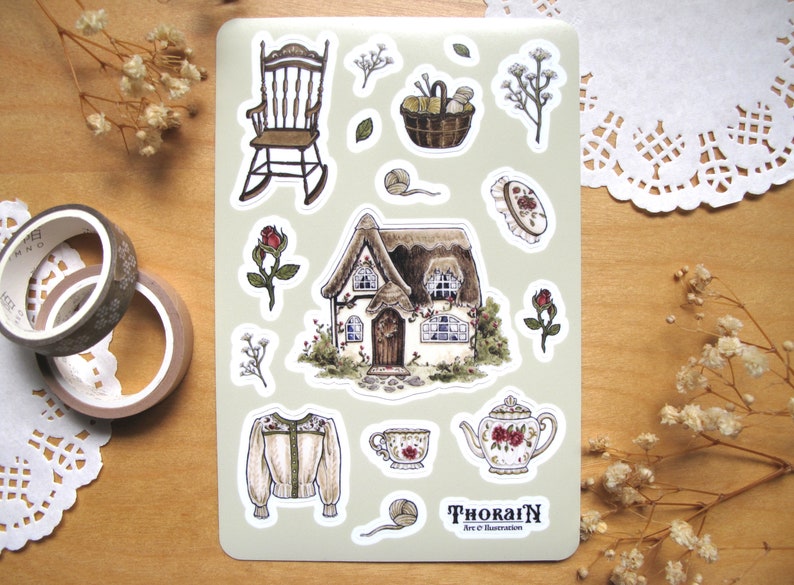 Cottagecore Sticker Sheet Aesthetic Cottagecore Stationery - Etsy