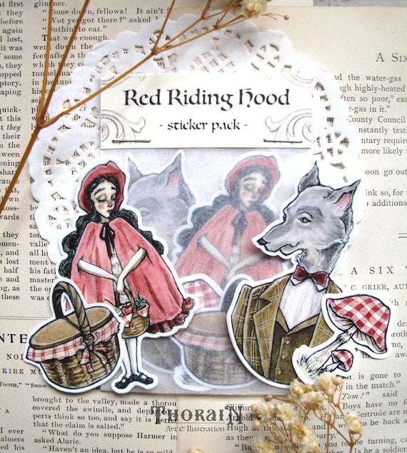 Red Riding Hood Sticker Set Fairytale Stickers Waterproof - Etsy