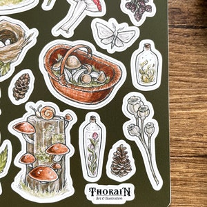 Dark Cottagecore Sticker Sheet | Green Witch Journal Stickers ...