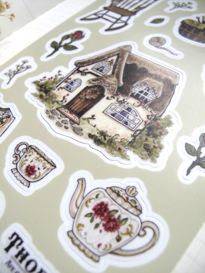 Cottagecore Sticker Sheet Aesthetic Cottagecore Stationery - Etsy